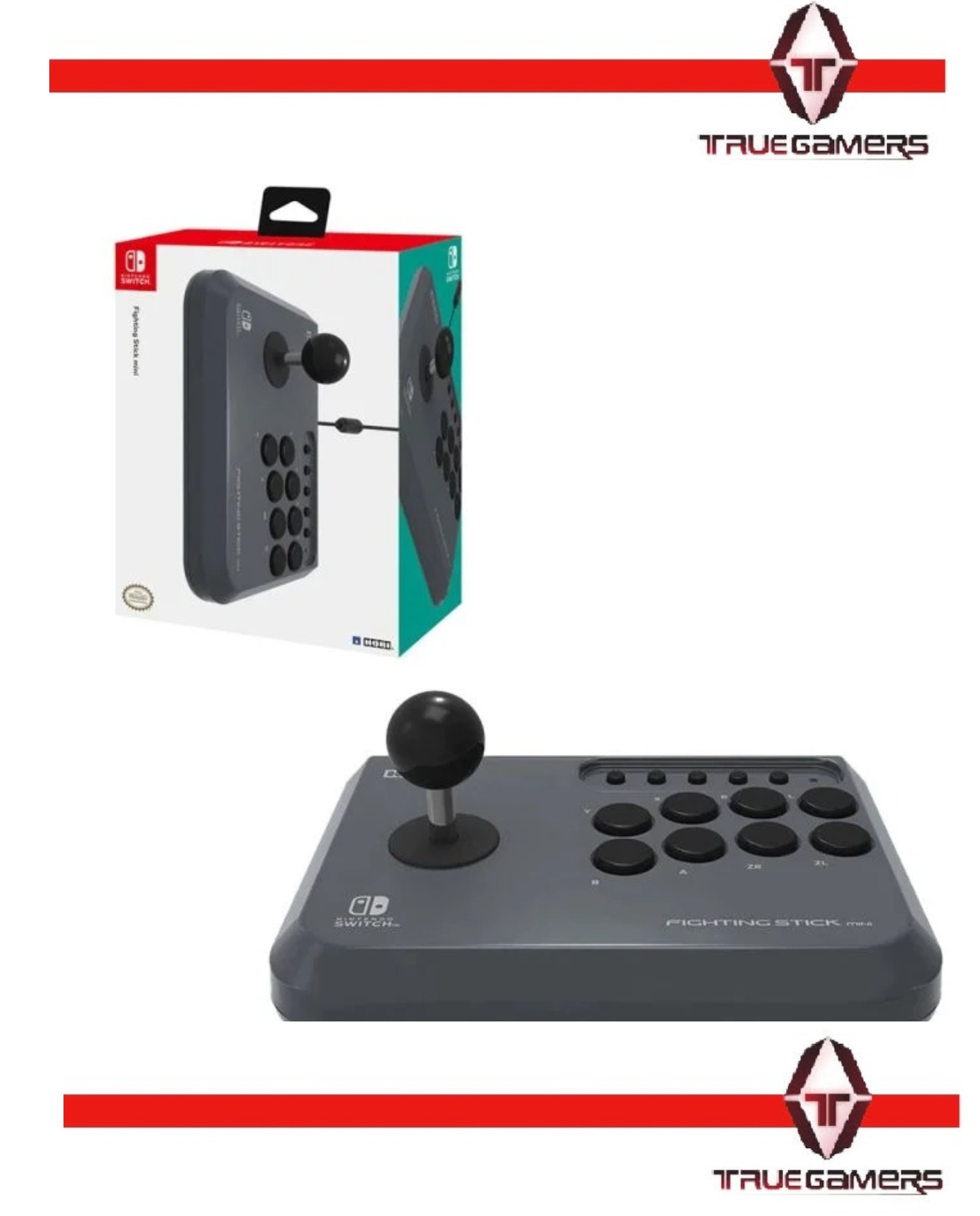 HORI Mini Fighting Stick Nintendo Switch Black Compact, Responsive ...
