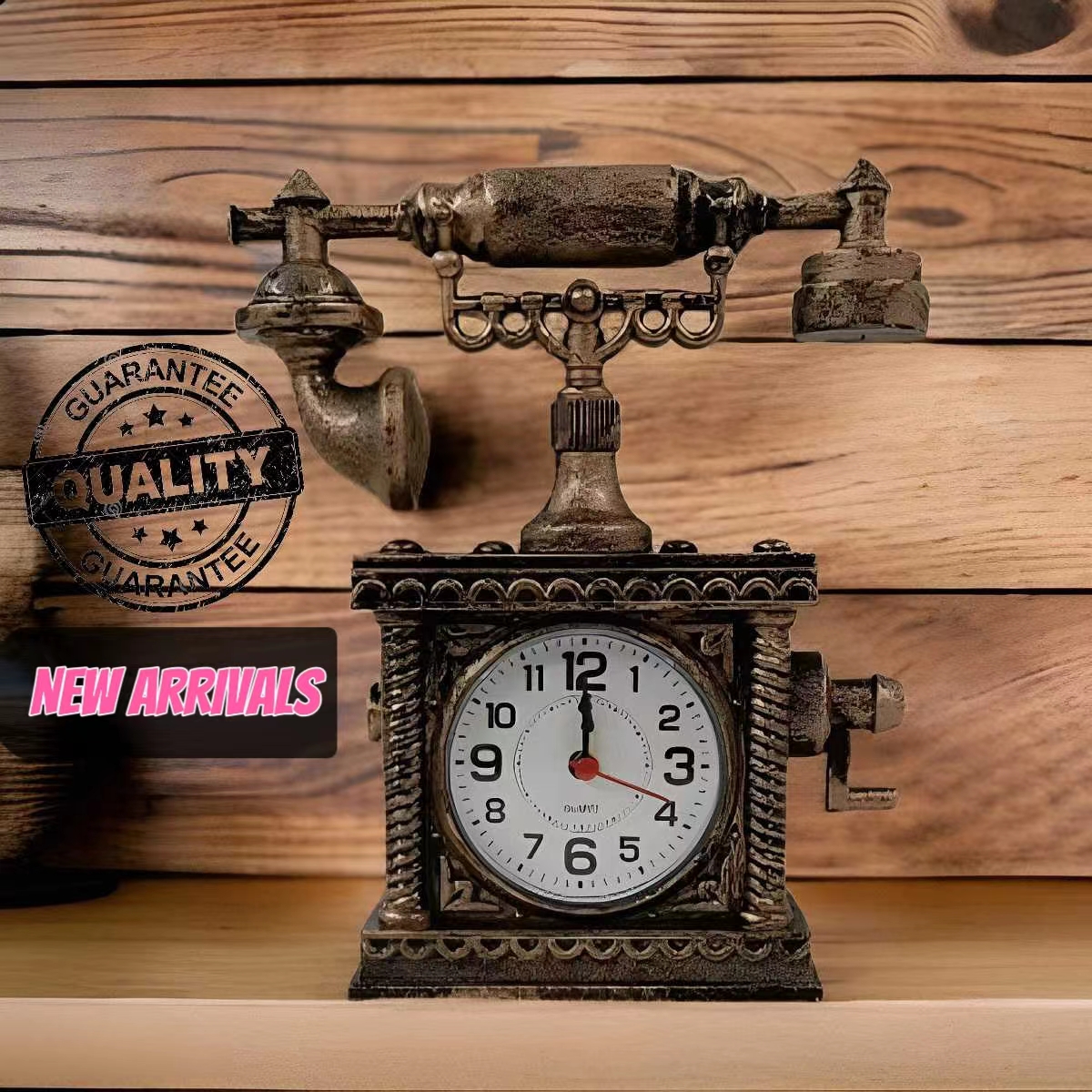 Classic Telephone Alarm Clock Jam Loceng Telefon Klasik Hiasan Meja ...