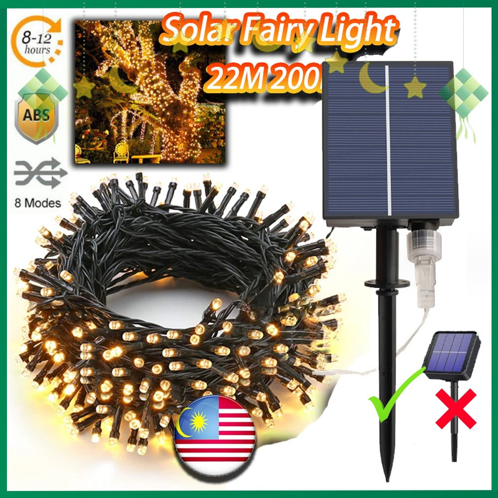 【24H To Ship】Upgrade 22M Solar Light Lampu Raya Lights hari raya Light ...