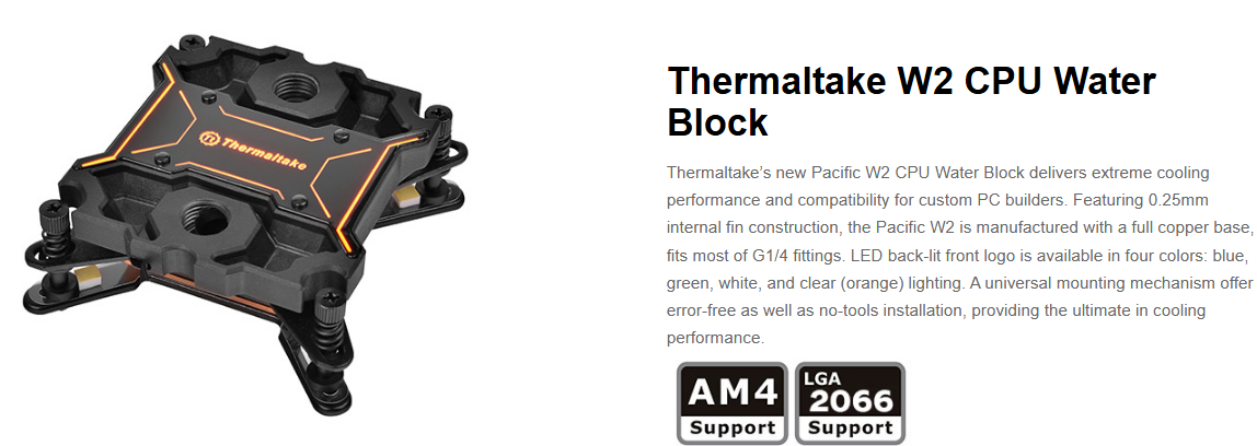 THERMALTAKE PACIFIC W2 WATER BLOCK WATER COOLING (CL-W027-CU00BL-A ...