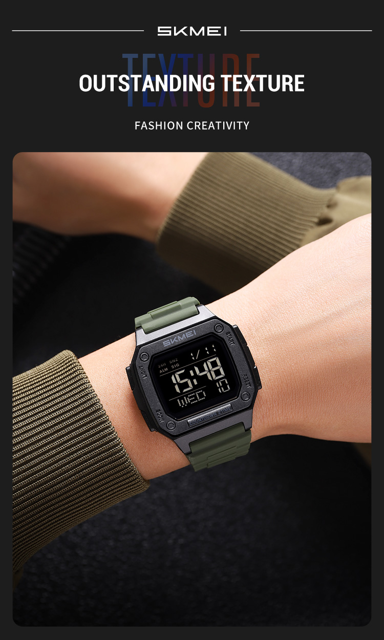 SKMEI 2456 Digital Mens Womens Waterproof Electronic Watches Fashion PU ...