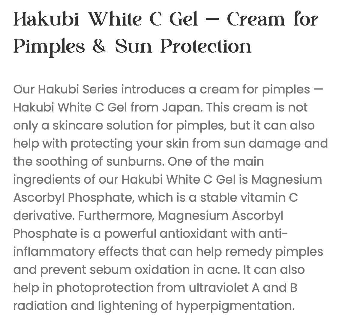 Sato HAKUBI White C Gel 20g exp9/27 | Shopee Malaysia