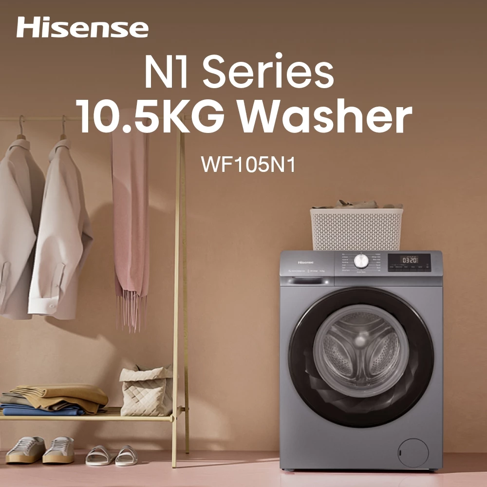Hisense Front Load Washing Machine Inverter 10.5KG / 9.5KG Steam Wash ...