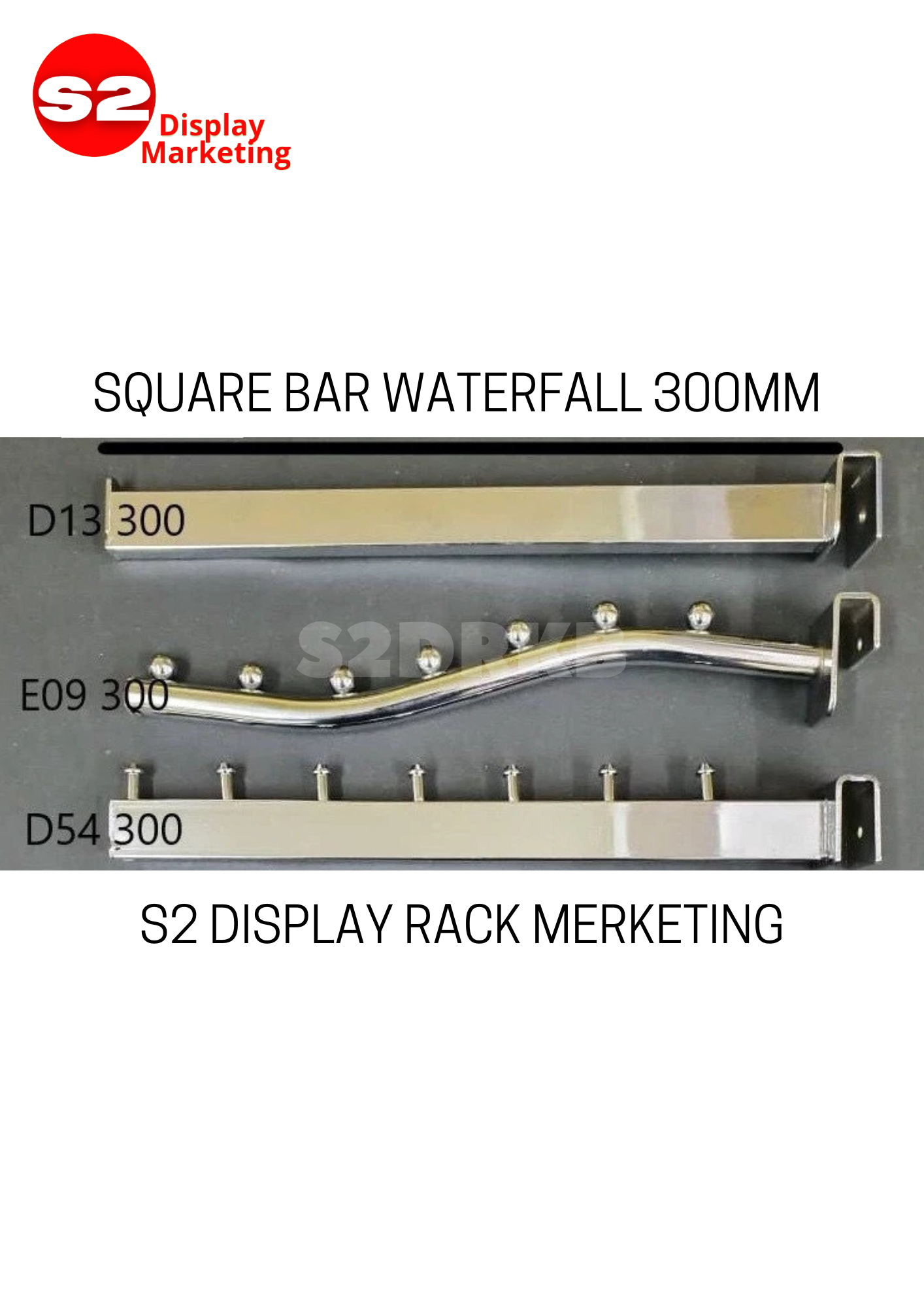 Square bar waterfall 300mm /Hanger Waterfall Besi /Square bar hook ...