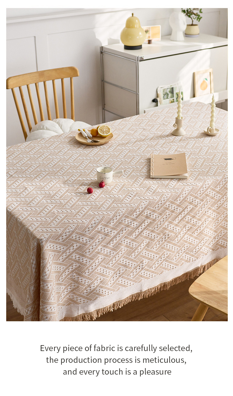 LemonUHouse Kain Meja Minimalis Berhias Tassel - Untuk Kafe/Rumah ...