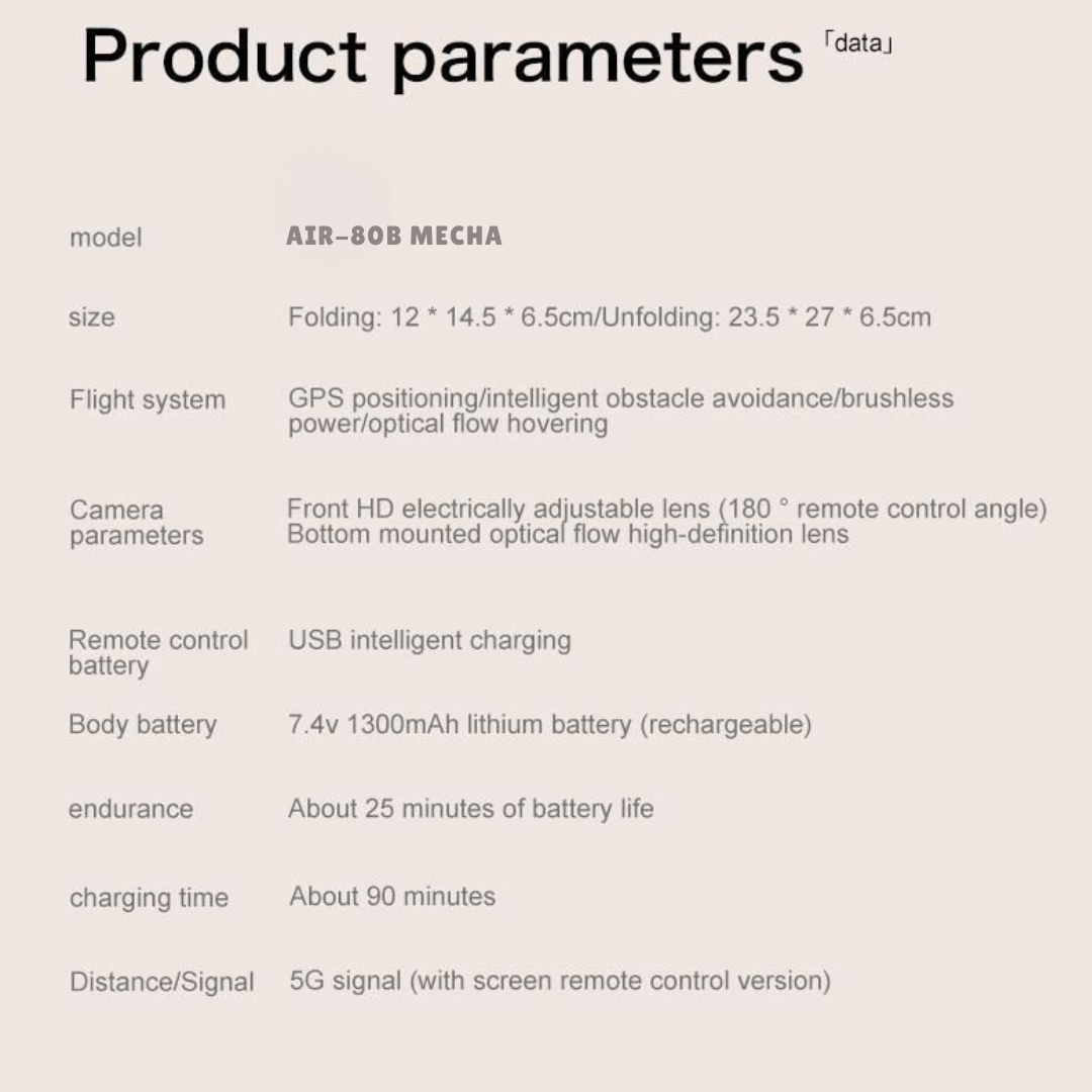 FEO DRONE AIR-80B MECHA Screen Controller Gps Drone 4k Professional Hd ...