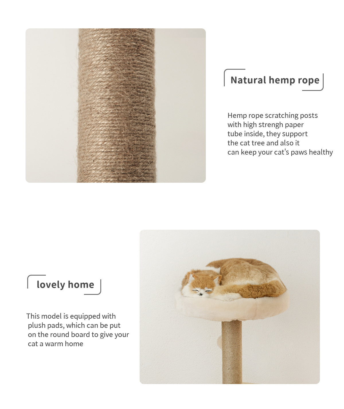 Osti Solid Wood Cat Tree Cat Tower Triple Jump Activity Center with ...
