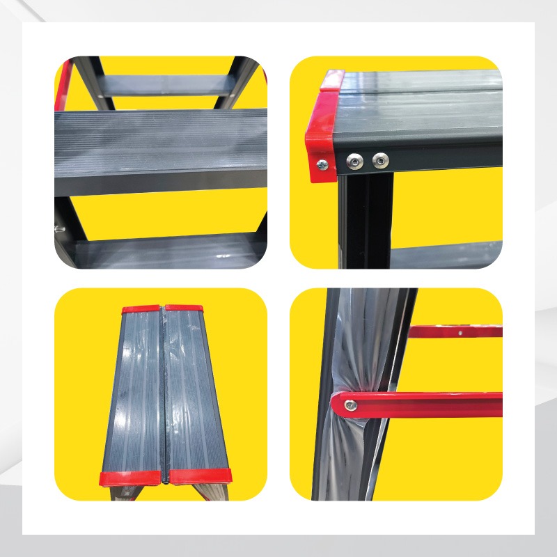 DANMI Extra Heavy Duty Double Sided Ladder High Quality Black Aluminium ...
