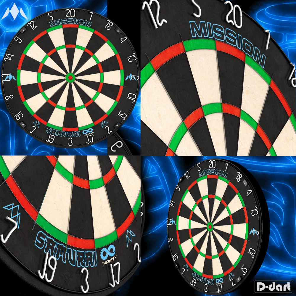 MISSION STEEL TIP DARTBOARD - (SAMURAI INFINITY) TOP TOURNAMENT WDF ...