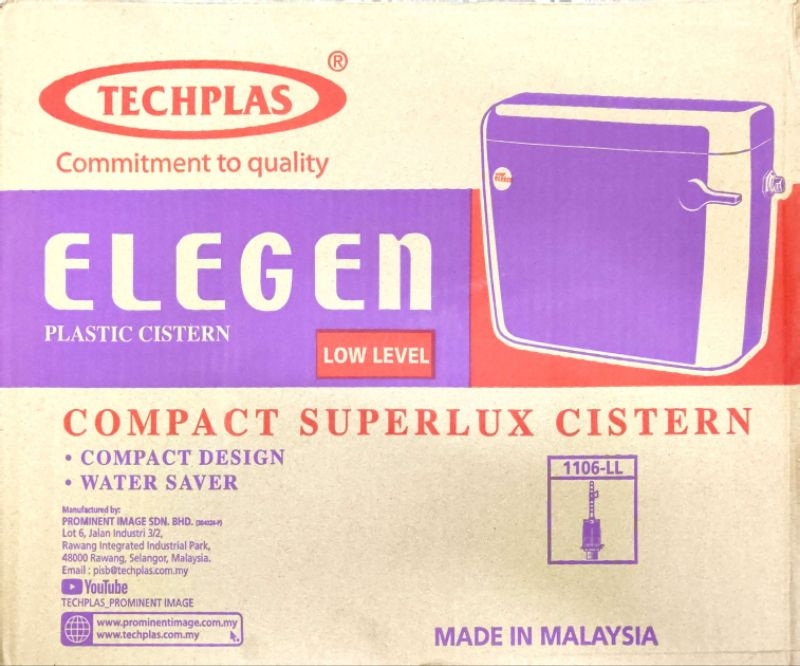 TECHPLAS Elegen Low Level Plastic Cistern *FLUSH* | Shopee Malaysia