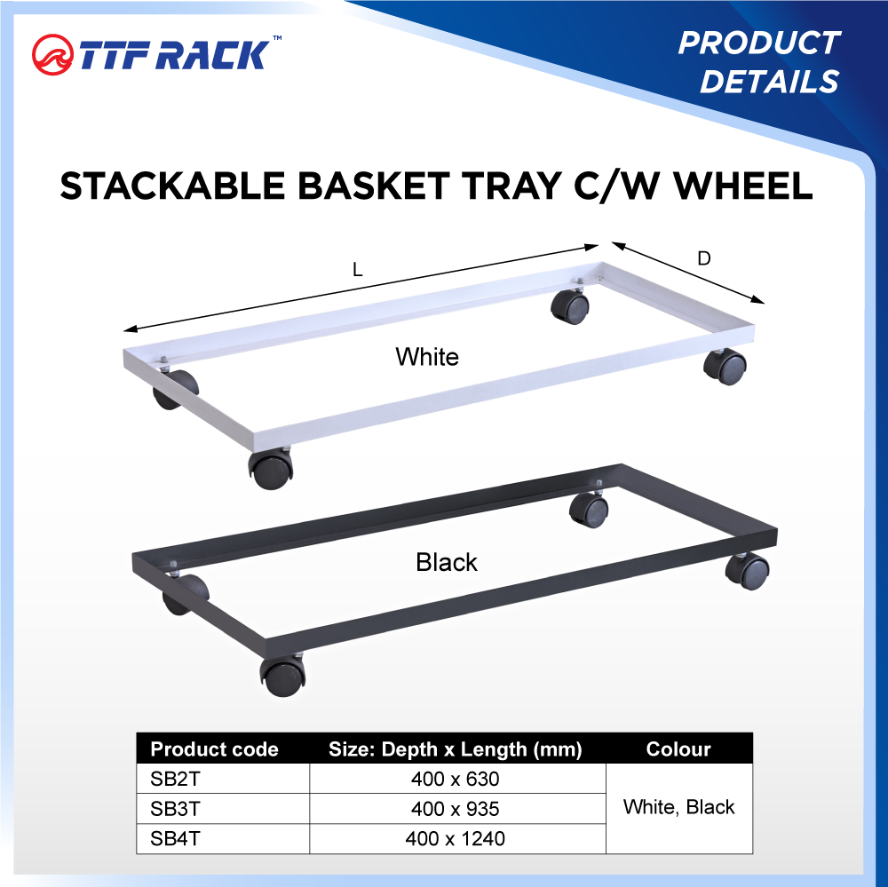 TTF Rack™ (STACKABLE BASKET TRAY WITH 2" WHEEL) For Install TTF Brand ...