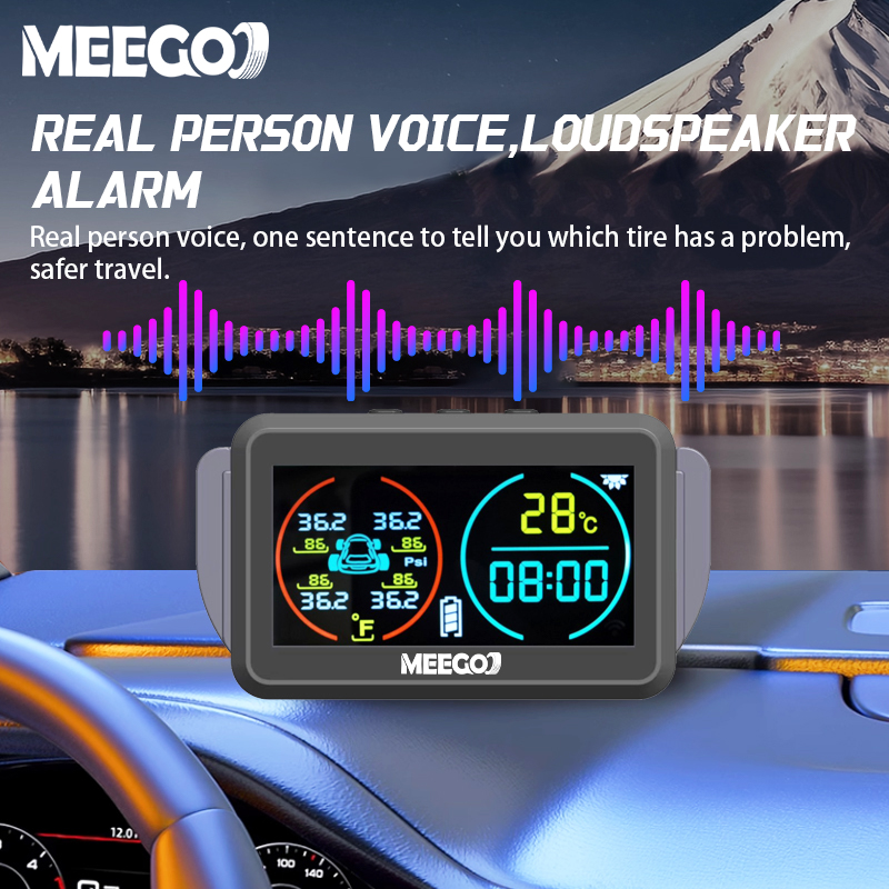 MeeGoo TPMS Large Screen LED Display Tyre Pressure Monitor 輪胎監測器 (4 ...
