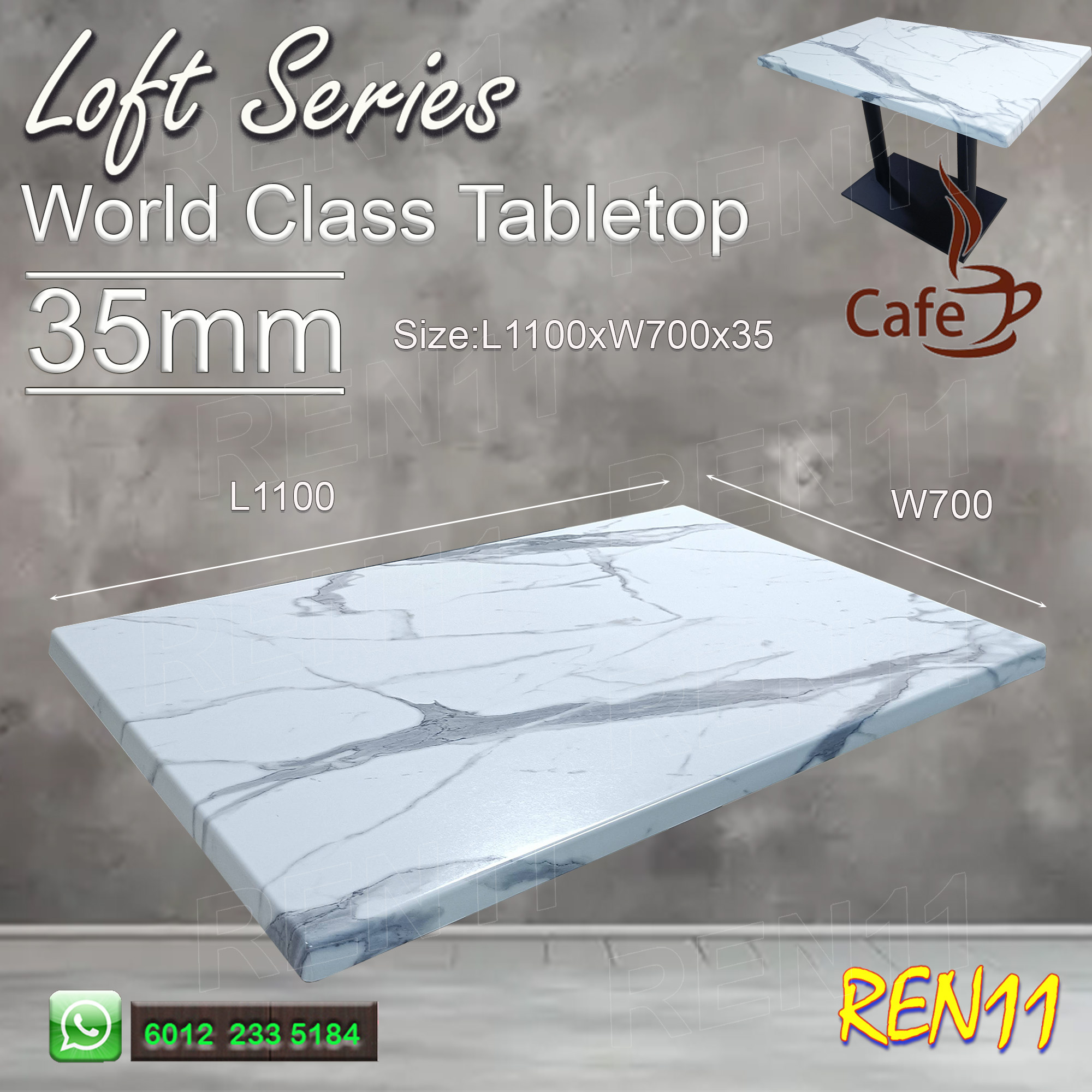 Restoran Furniture ,Meja Makan, Solid Table Top ,White Marble ...