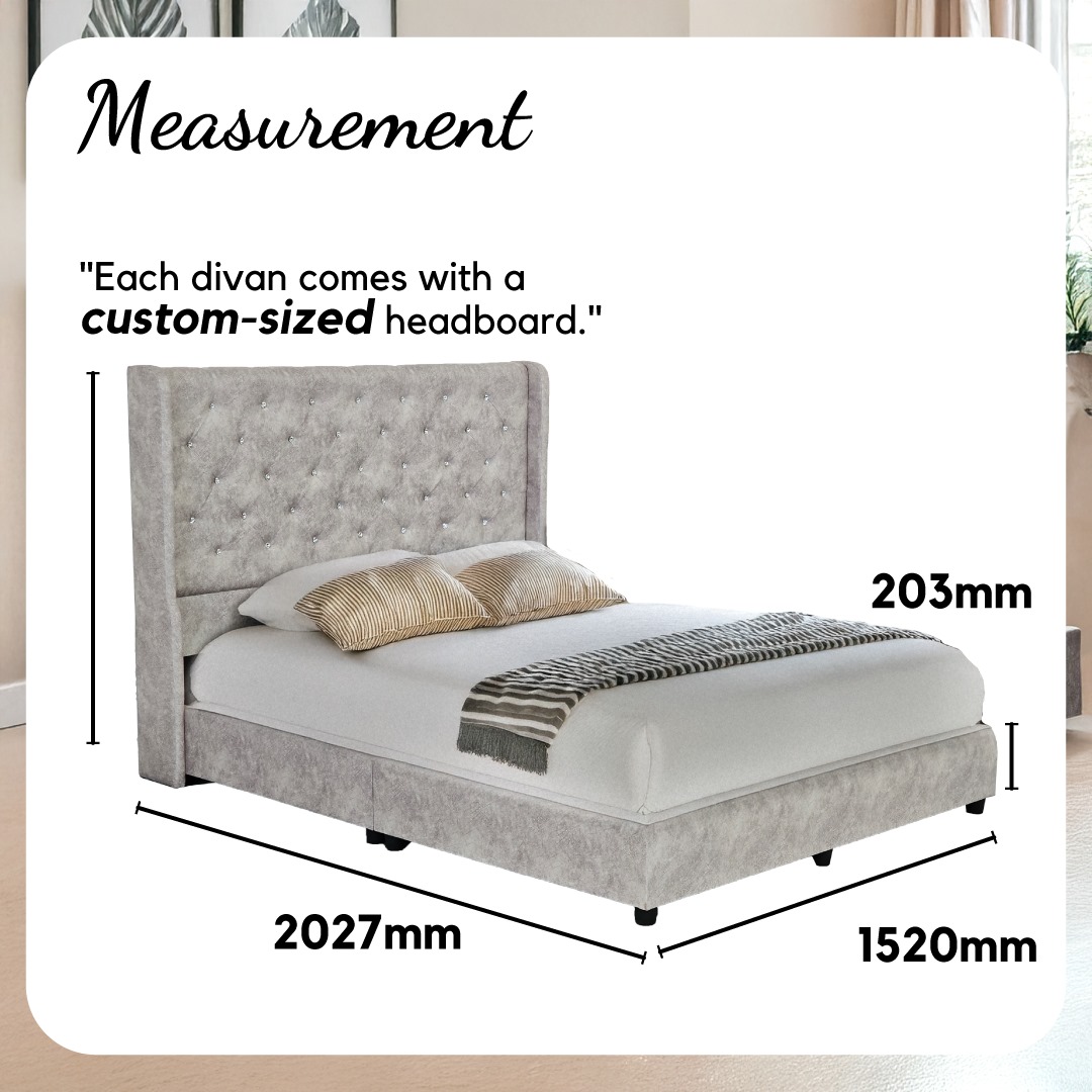 COCO 5 Feet Bed Frame Queen/Divan Base/Solid Divan Bedframe/Bedframe ...