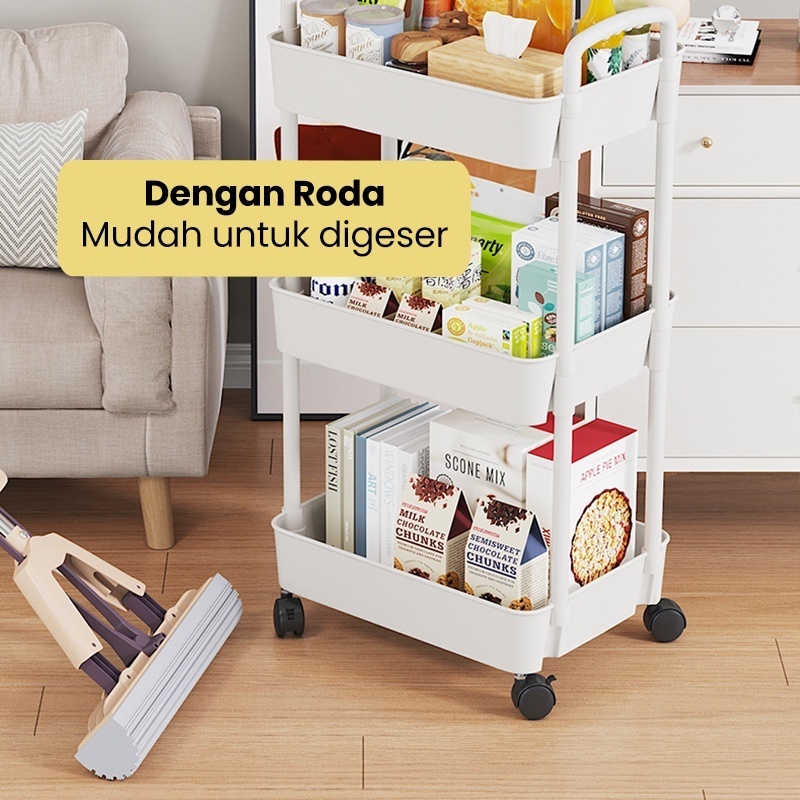 Storage Rack Shelf Trolley Rack Trolley Rak-Troli Rak Dapur Kitchen ...