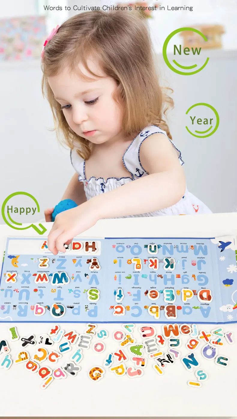 EZYLITTLES Magnetic Alphabet Letters Pairing Puzzle Busy Quiet Book ...