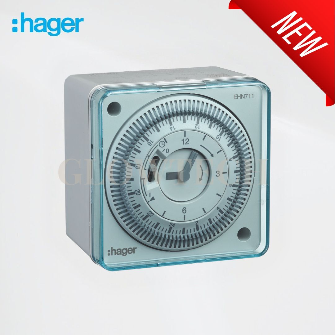 [ORIGINAL] HAGER TIME SWITCH 72x72 24 Hour + Reserve EH711 / EHN711 Daily Timer | Shopee Malaysia