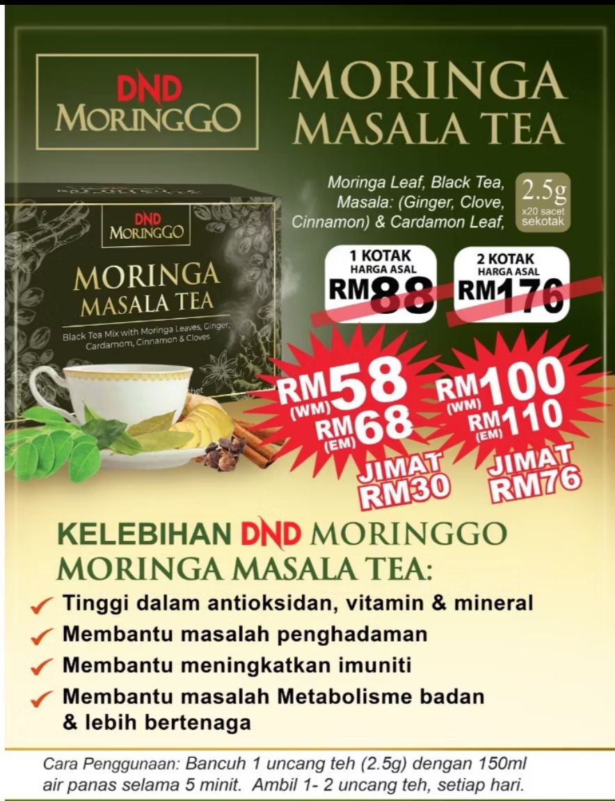DND Tea Moringa Masala (Clear Stok) | Shopee Malaysia