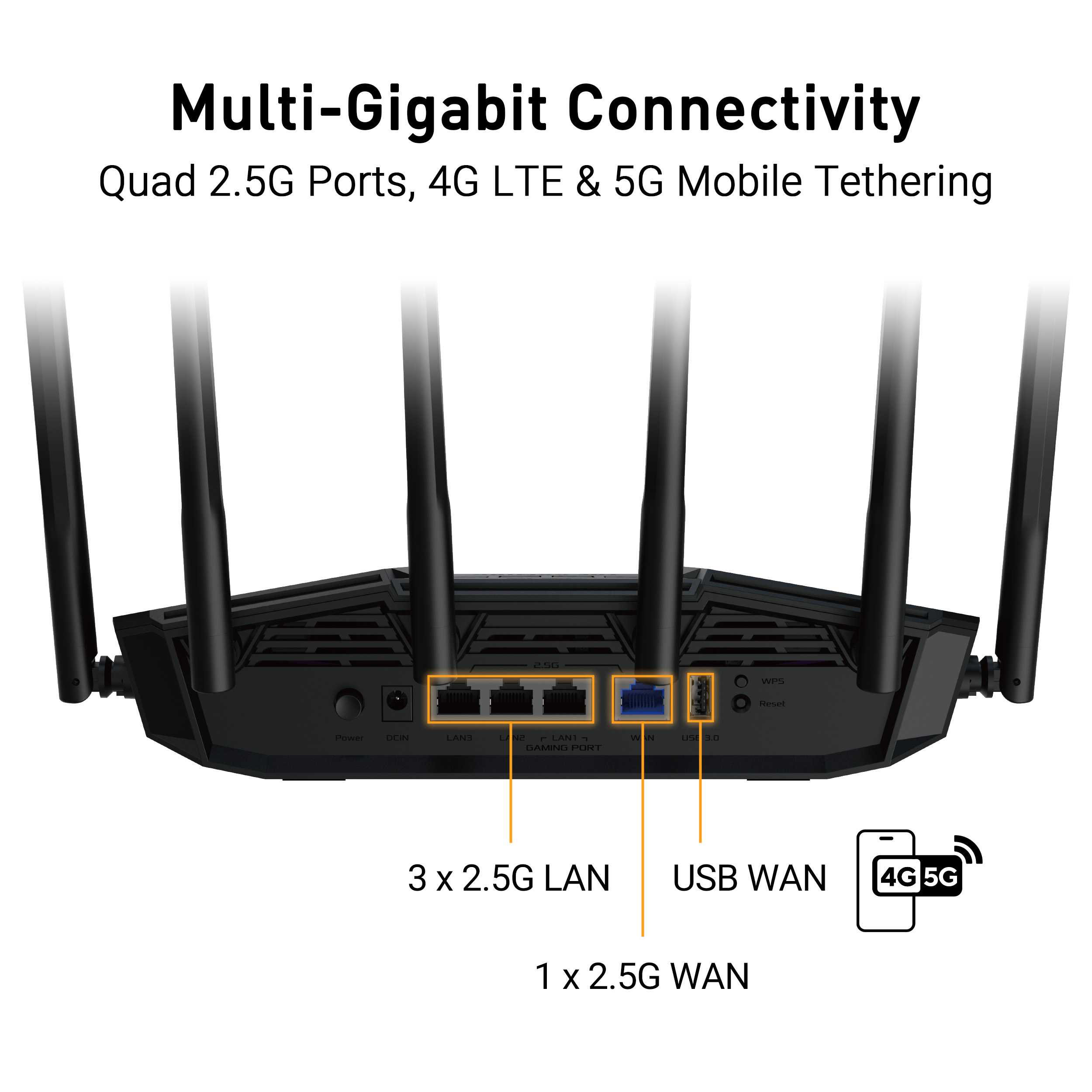 ASUS TUF BE6500 WiFi 7 Gaming Wireless Router TUF-BE6500 MLO Dual Band ...