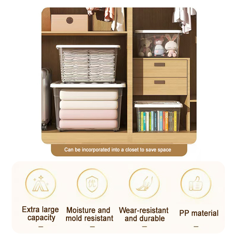 🔥MY-COD🔥Japanese Style Storage Box Transparent Shelf Organizer Plastic ...