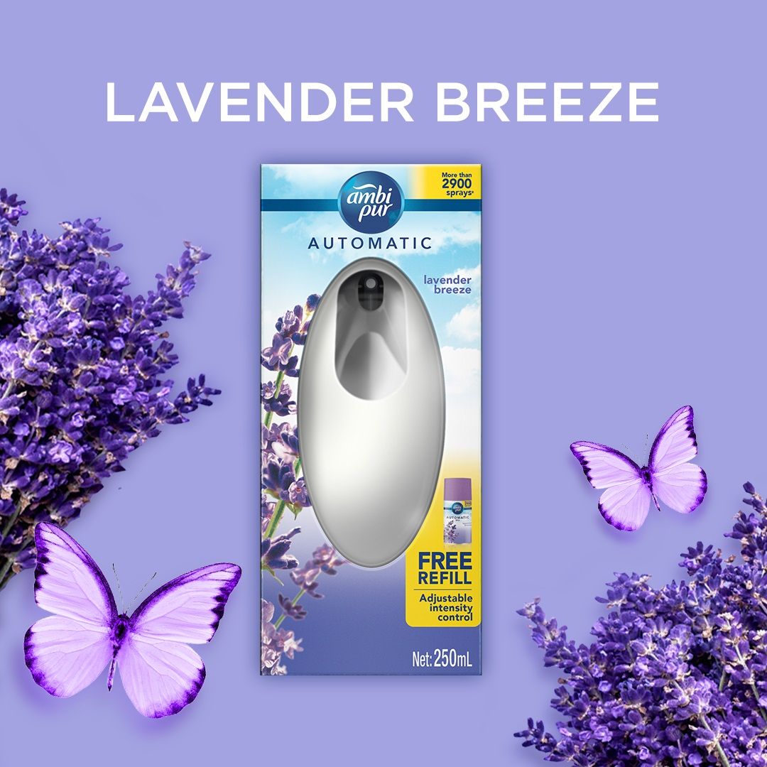 Ambi Pur Air Freshener Lavender Breeze InstantMatic Spray Starter Kit ...