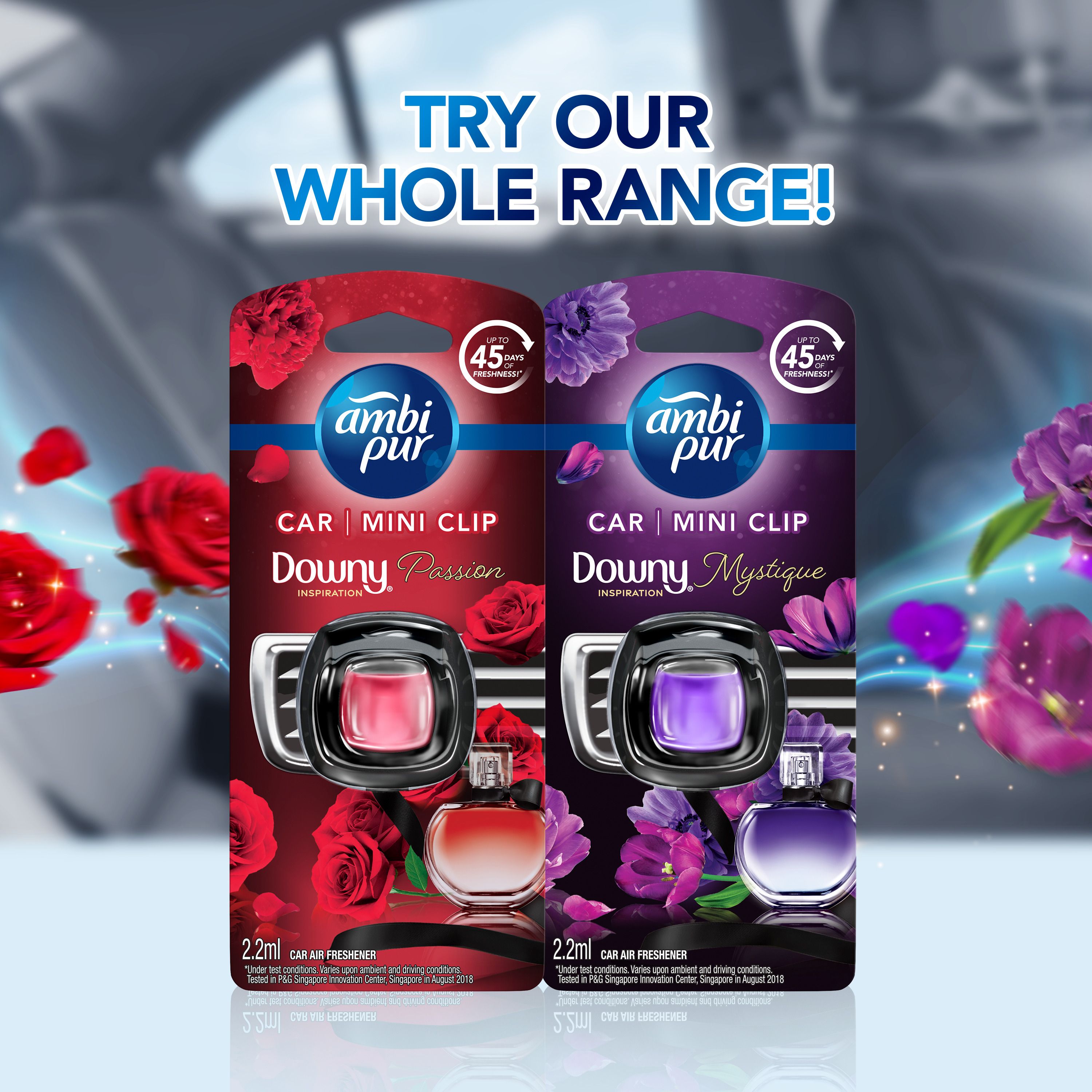 Ambi Pur Car Mini Clip Downy Passion Inspiration Car Air freshener 2 ...