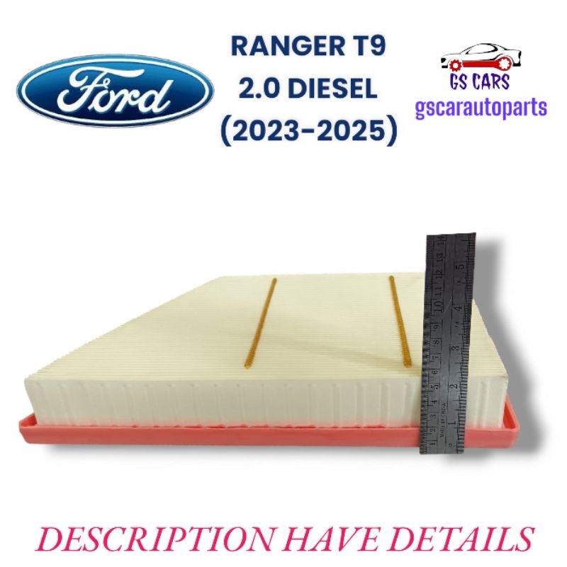 Ready stock Ford motorcraft engine air filter ford ranger t9 2.0 diesel 2023-2025 mb3g-9601-ba ...