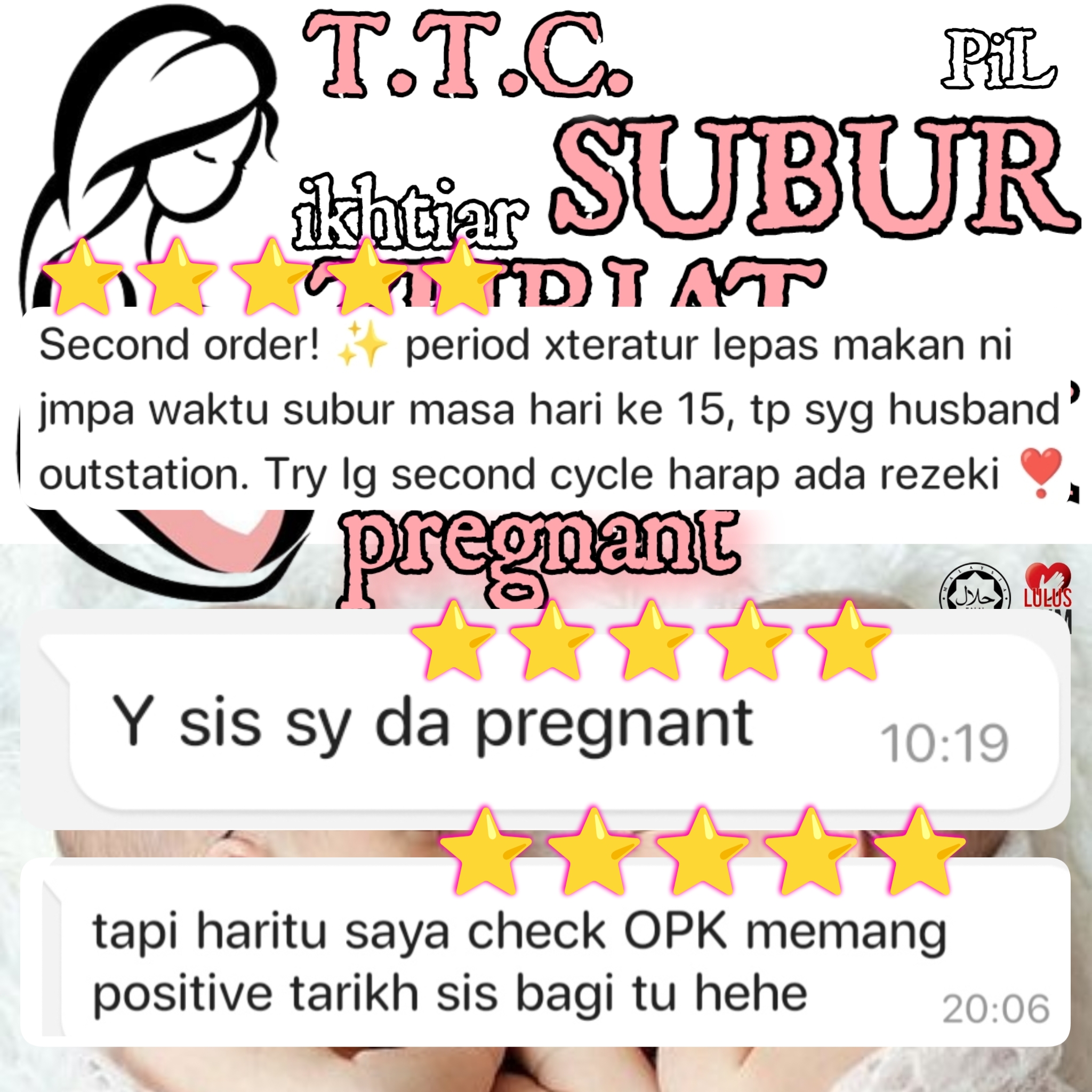 FREE GIFT OPK UPT Folic Acid Pil SUBUR Ikhtiar Mengandung TTC Twin ...