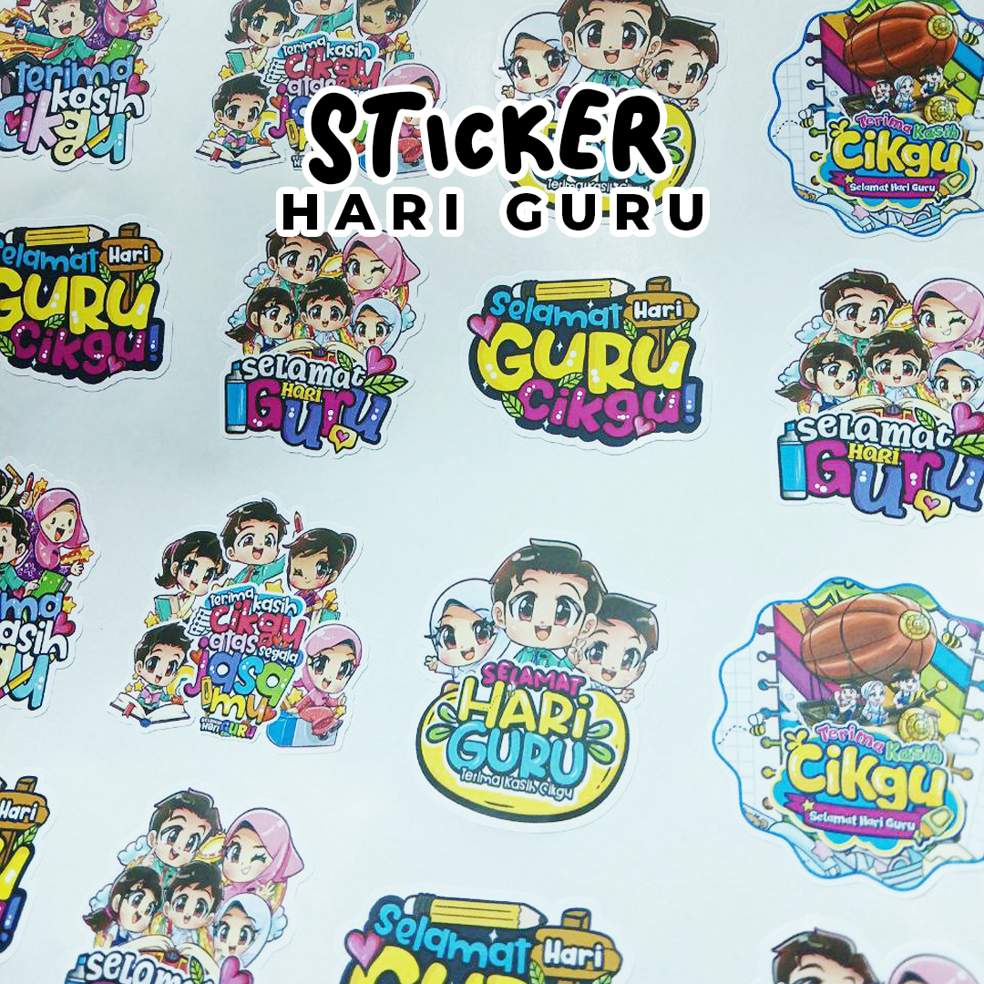 [READY STOCK] STICKER HARI GURU | SIZE 7CM | Shopee Malaysia