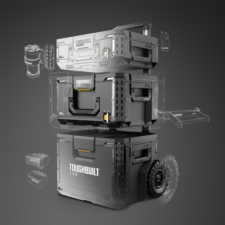 TOUGHBUILT StackTech Modular Tool Box System - TB-B1-B-70R / TB-B1-B-50 ...
