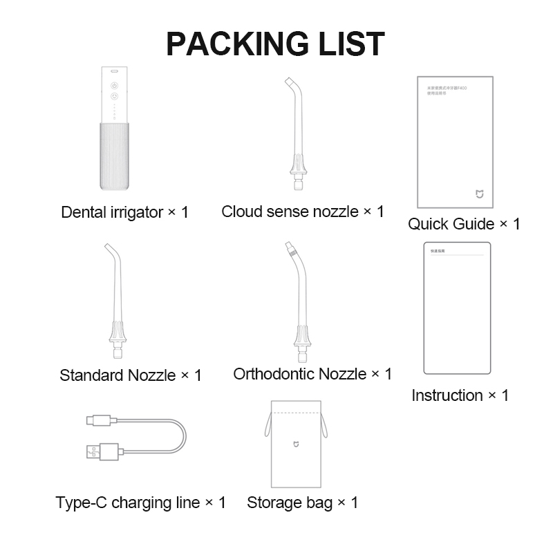 Xiaomi Mijia Electric Water Flosser F400 Oral Irrigator Teeth Cleaner ...