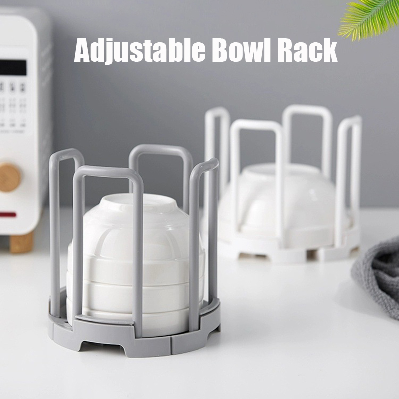 Adjustable Bowl Rack Extendable Dish Rack Retractable Plate Holder ...