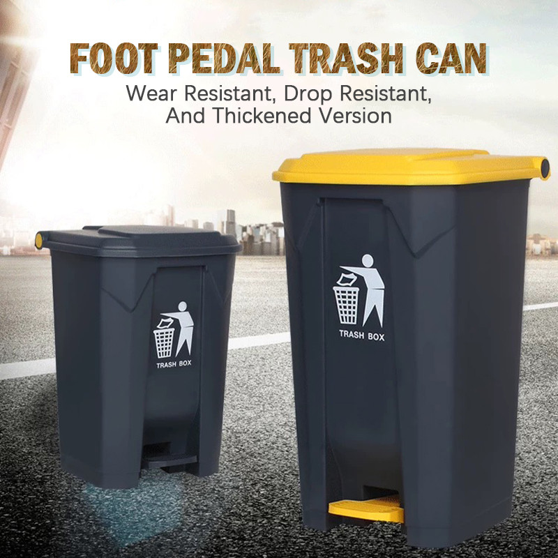 Plastic Commercial Dustbin Big With Foot Pedal Cover Kitchen Trash Can ...