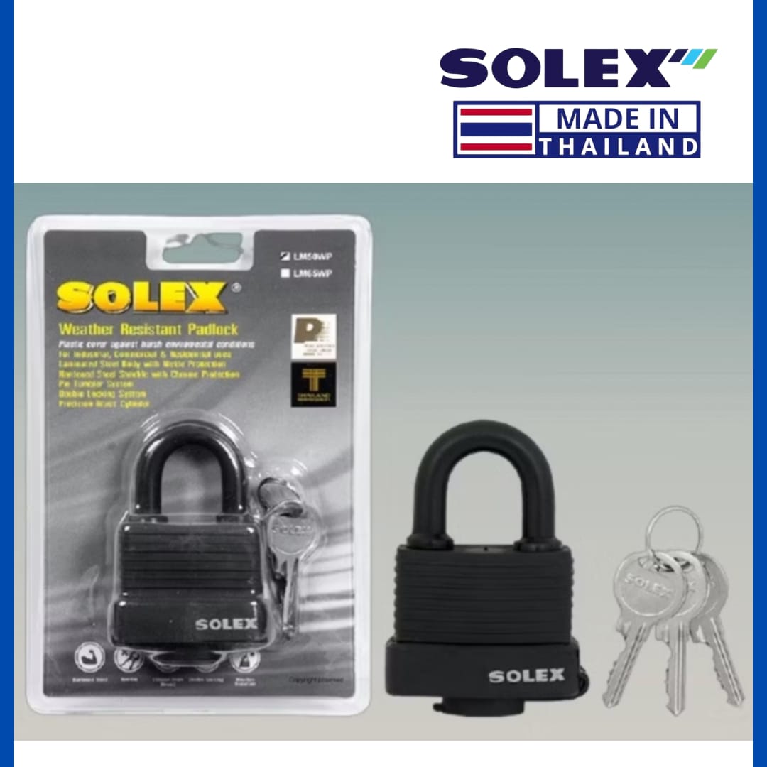 (100% Original) Solex Pad Lock LM40WP LM50WP Anti-Cut Padlock - Made in ...