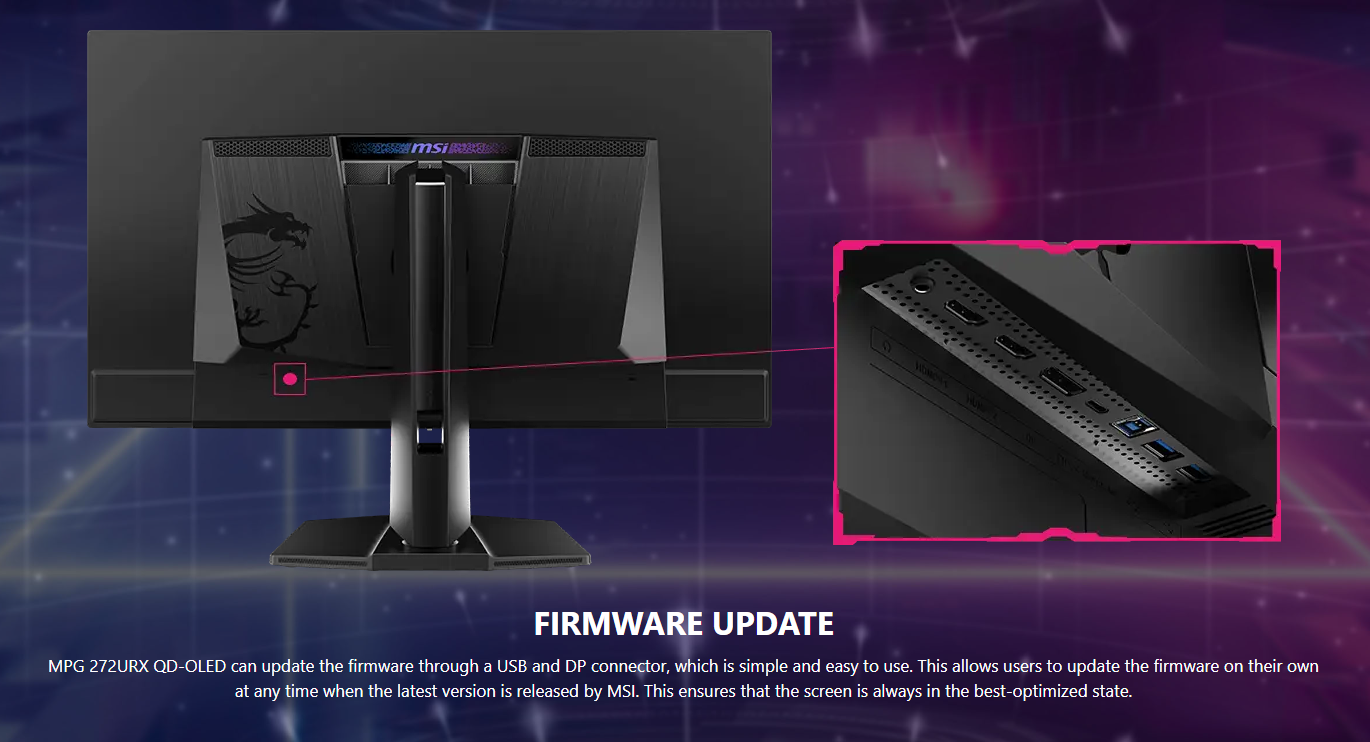 MSI MPG 272URX QD-OLED 26.5" | 3840X2160 | 0.03MS | UHD | 240HZ | QD ...