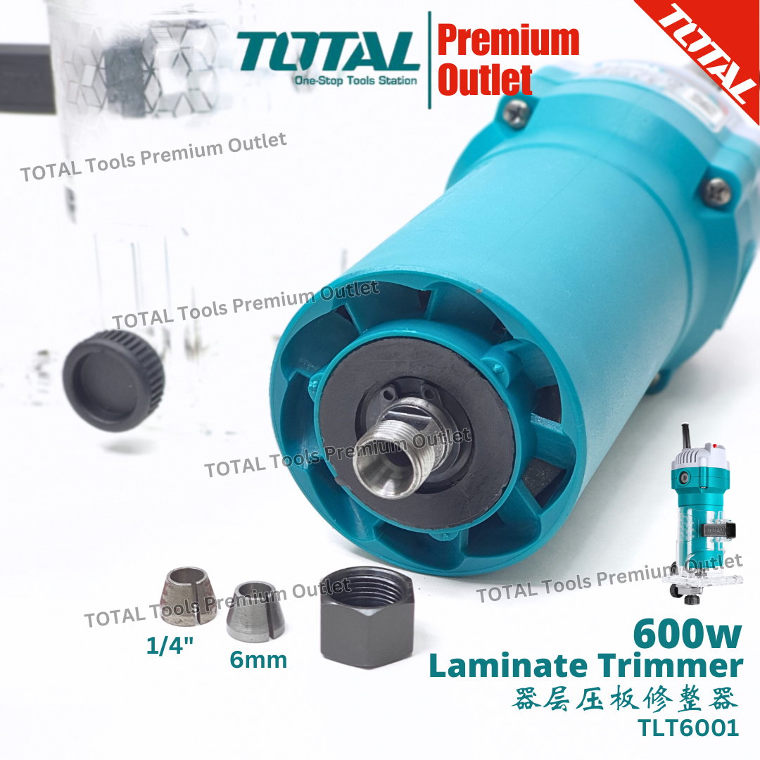 TOTAL Tools Corded 600W Laminate trimmer 6mm/1/4" with extra 1 set ...