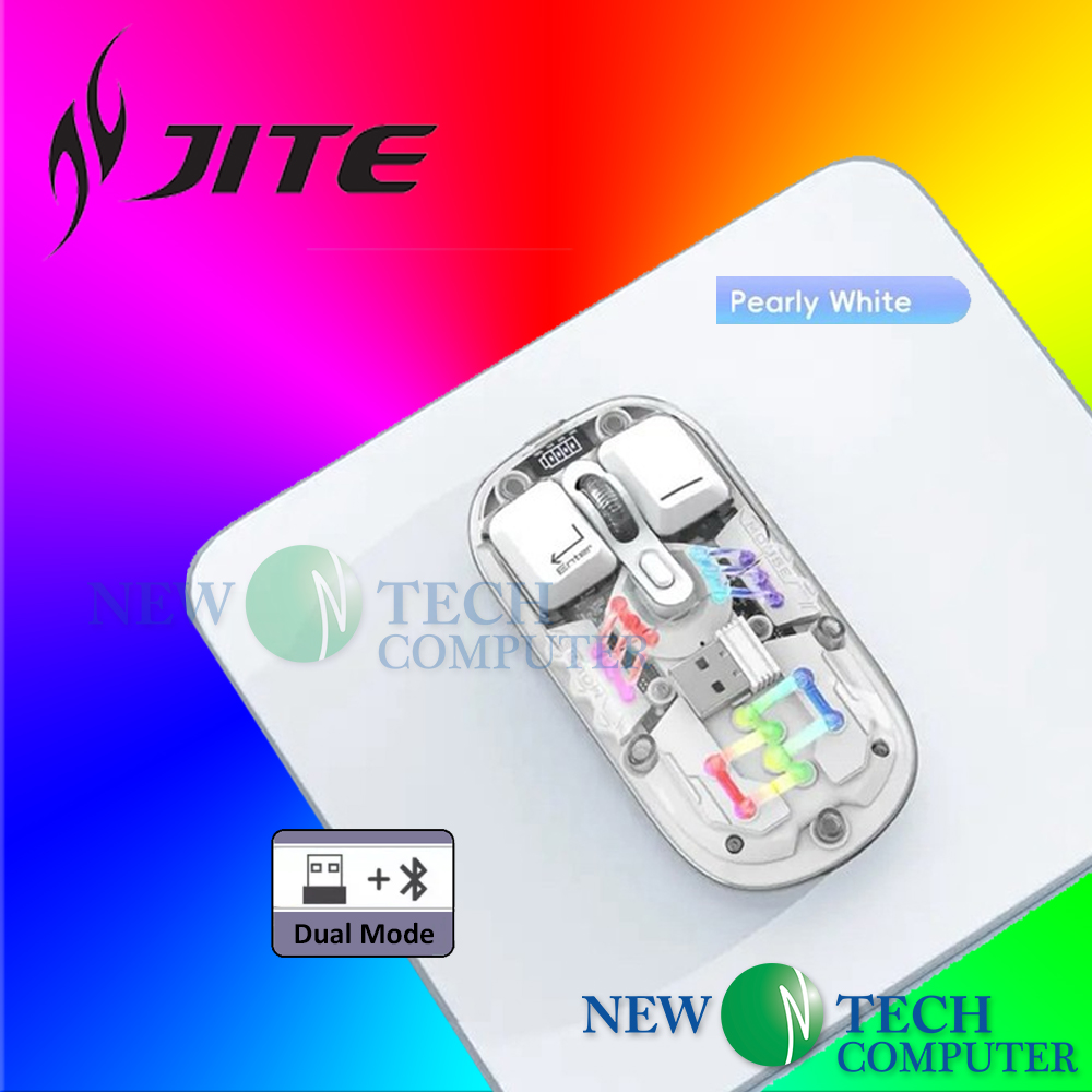 JITE Q-11 Transparent Wireless USB / Bluetooth 5.2 Mouse Mice Type-C ...