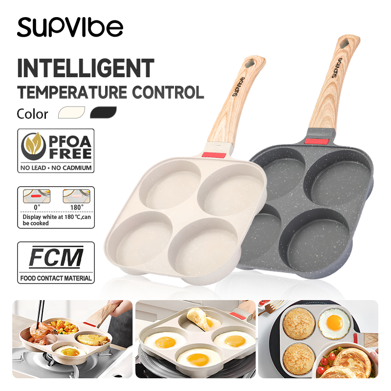 SUPVIBE 4 in 1 Burger/Egg Pan Breakfast Pan Non Stick Pan Telur Burger ...