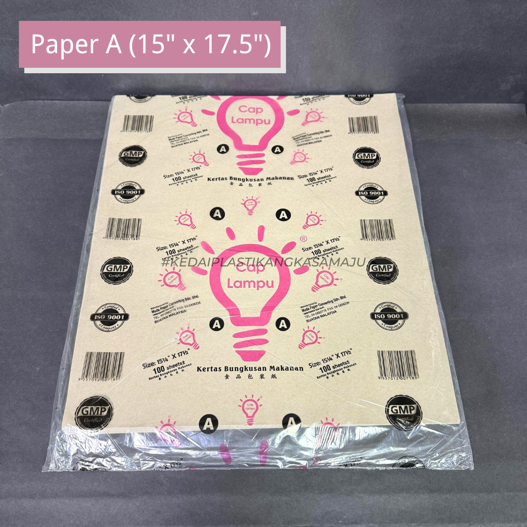 [±100 sheets] Hawker Paper - Food Wrapper, Kertas Pembalut Nasi ...