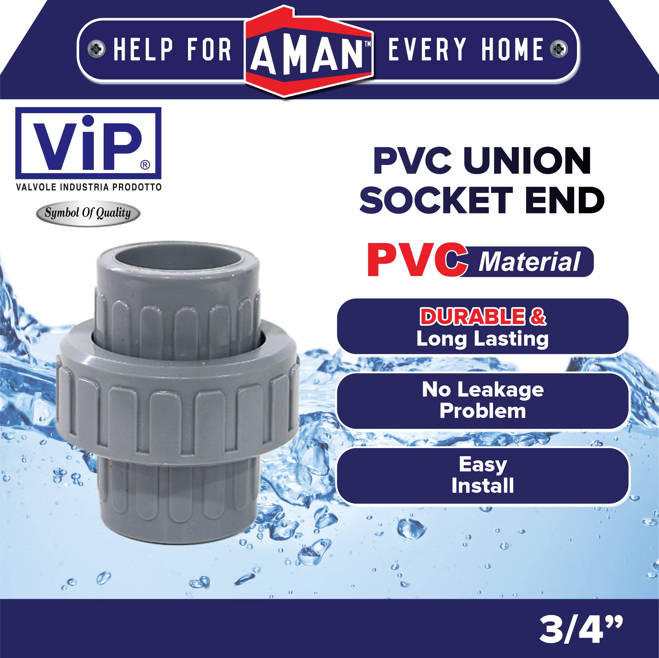 ViP PVC Union Connector Water Pipe Fittings Aquarium PVC Paip Joints ...