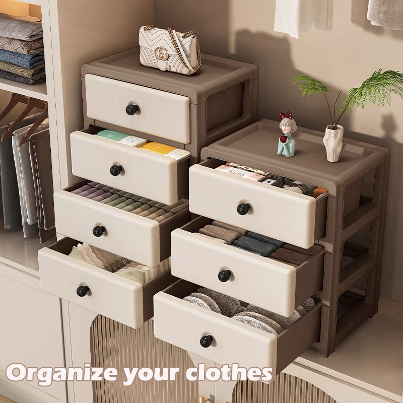 Kukaa L35CM Bedside Plastic Drawer Cabinet With Wheel Almari Baju ...