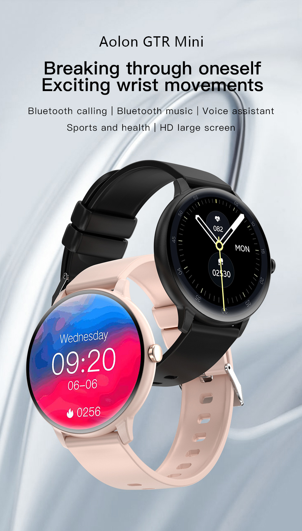 Huafit ＆ Aolon GTR MINI Smart Watch Sports Bluetooth Calling Watch ...