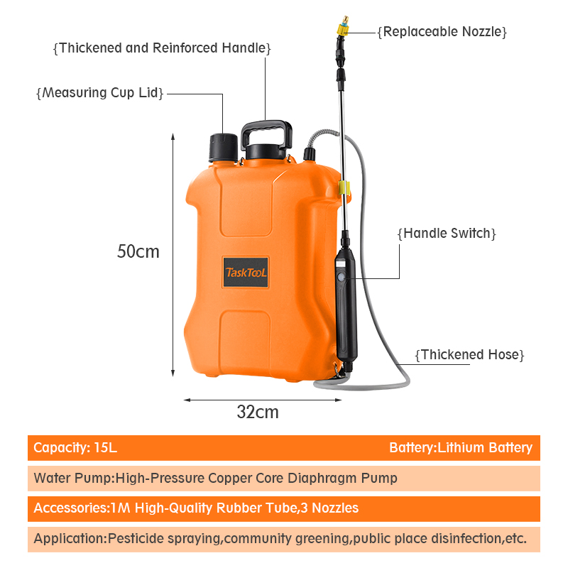 🔥TASKTOOL New 15L Electric Knapsack Sprayer Pump Tong Racun Rumput Pam ...