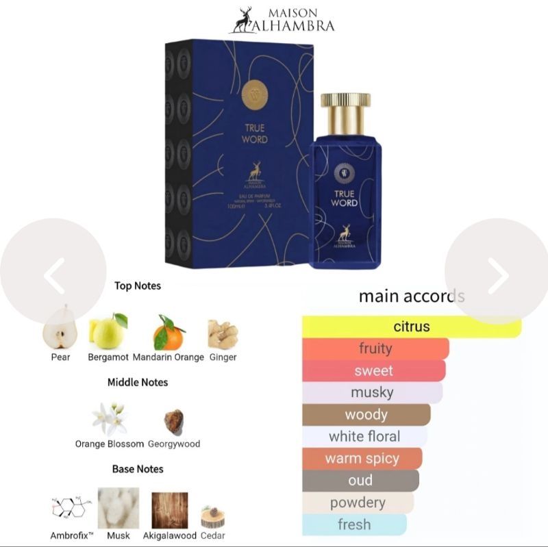 Maison Alhambra True Word perfume, Eau de Parfum, produced by the ...