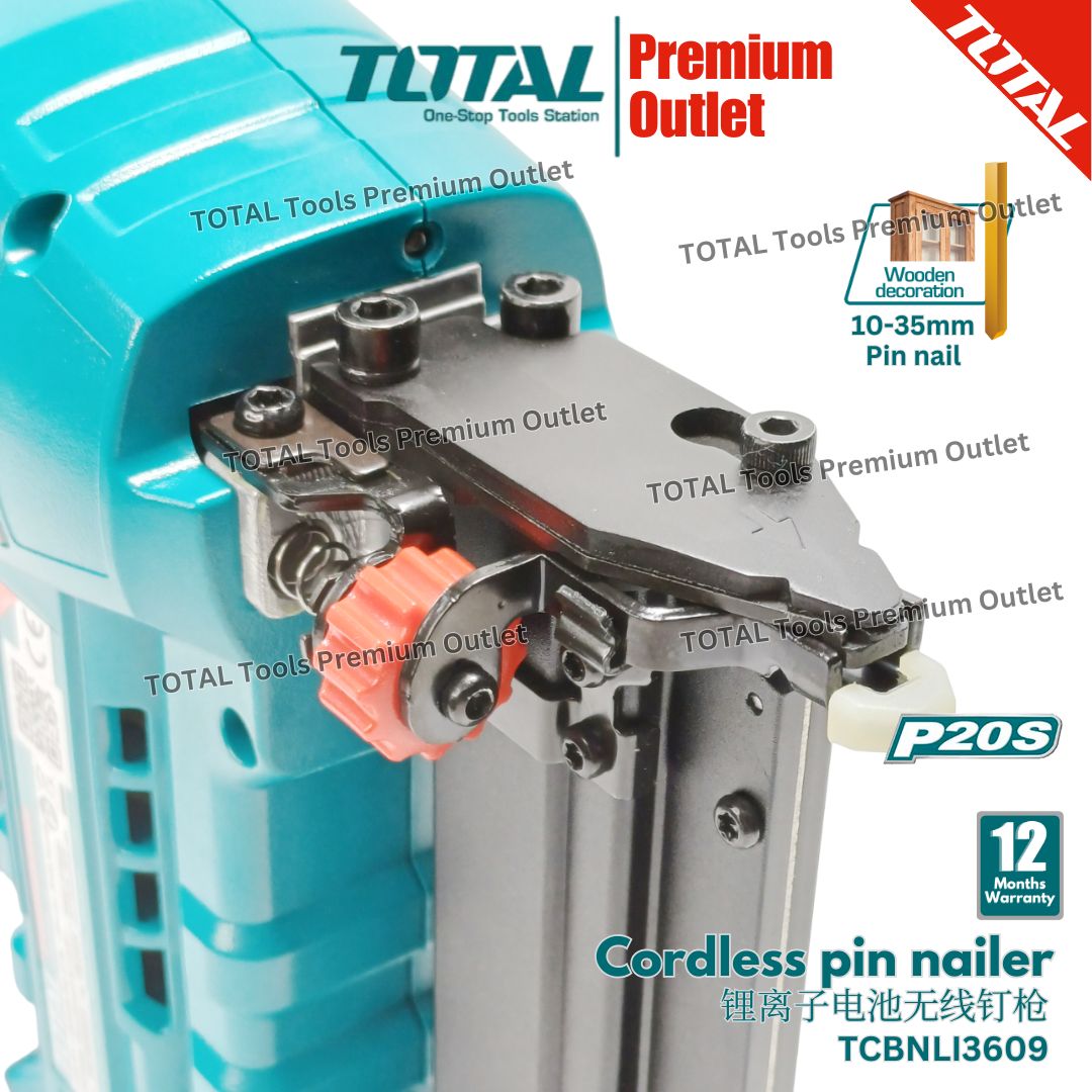 TOTAL Tools 20V Cordless (Headless pin nailer gun) 10mm~35mm 锂离子电池无线钉枪 ...