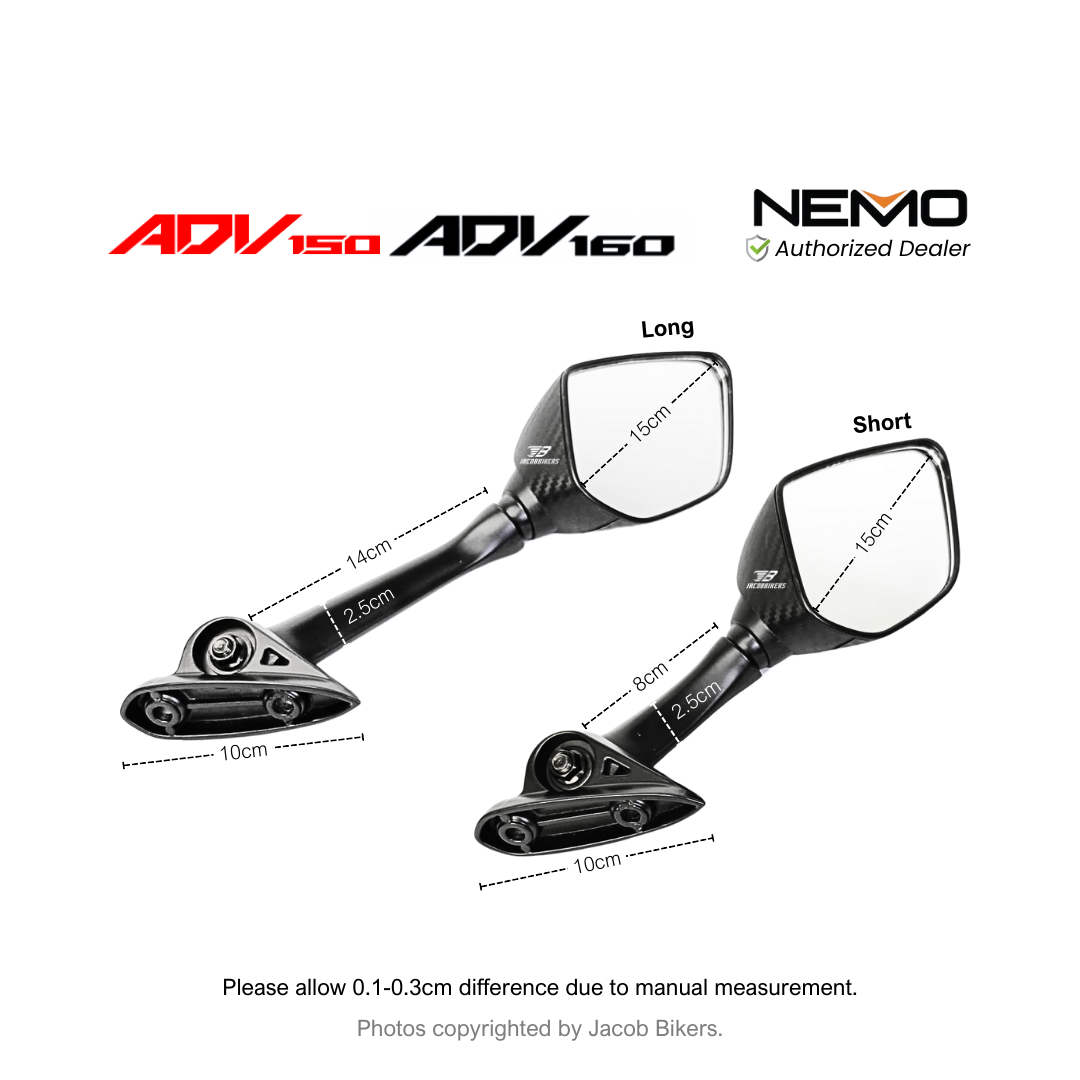 Honda ADV150 ADV160 GMA NEMO Side Mirror with Multipurpose Windshield ...
