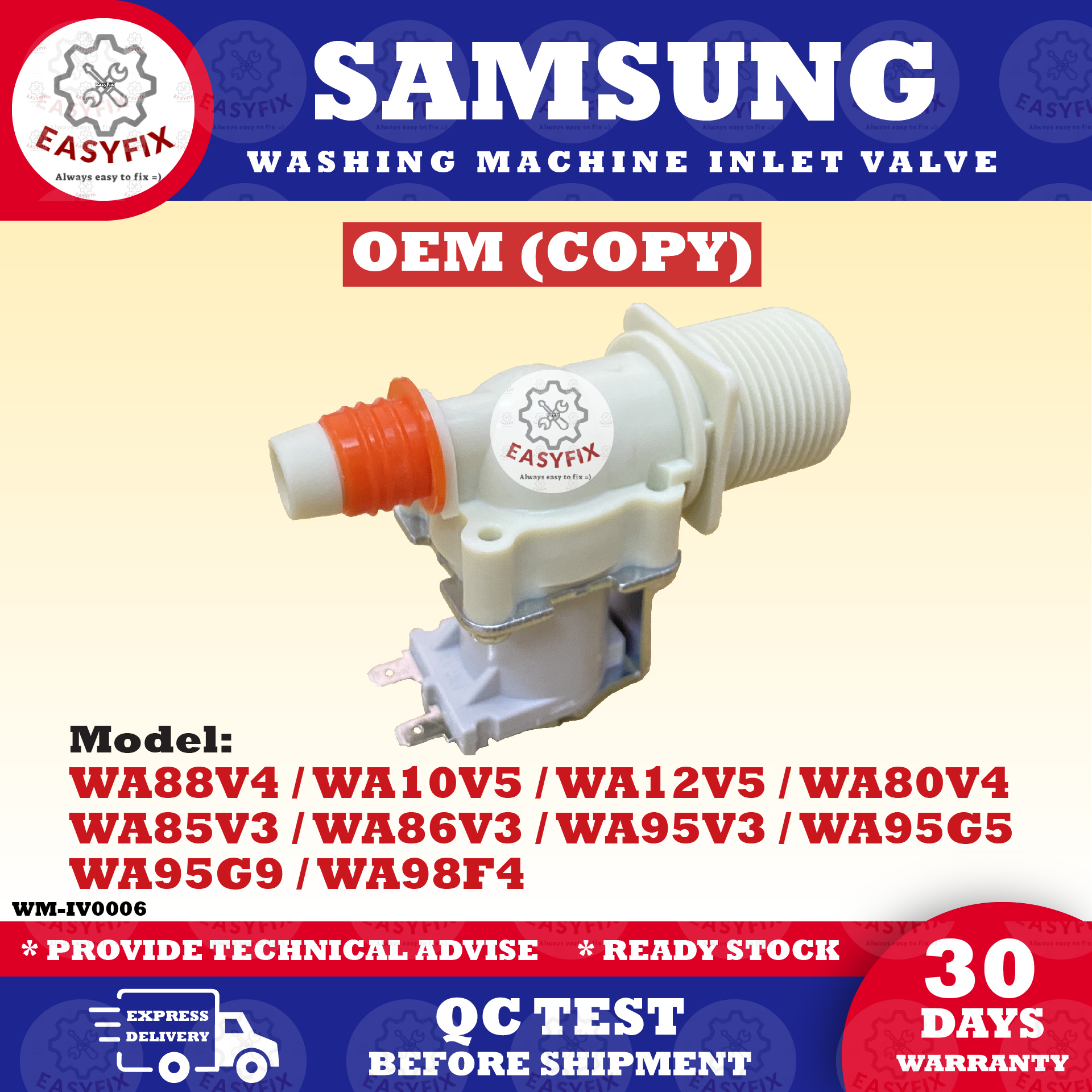 WA88V4 / WA12V5 / WA80V4 SAMSUNG WASHING MACHINE WATER INLET VALVE ...