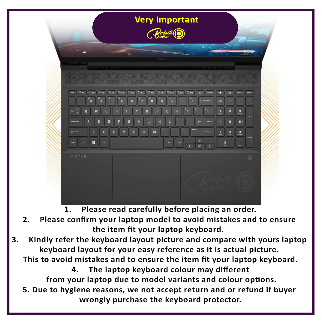 Keyboard Protector For HP Victus Gaming 15 Laptop 15-inch fb0034AX 15 ...