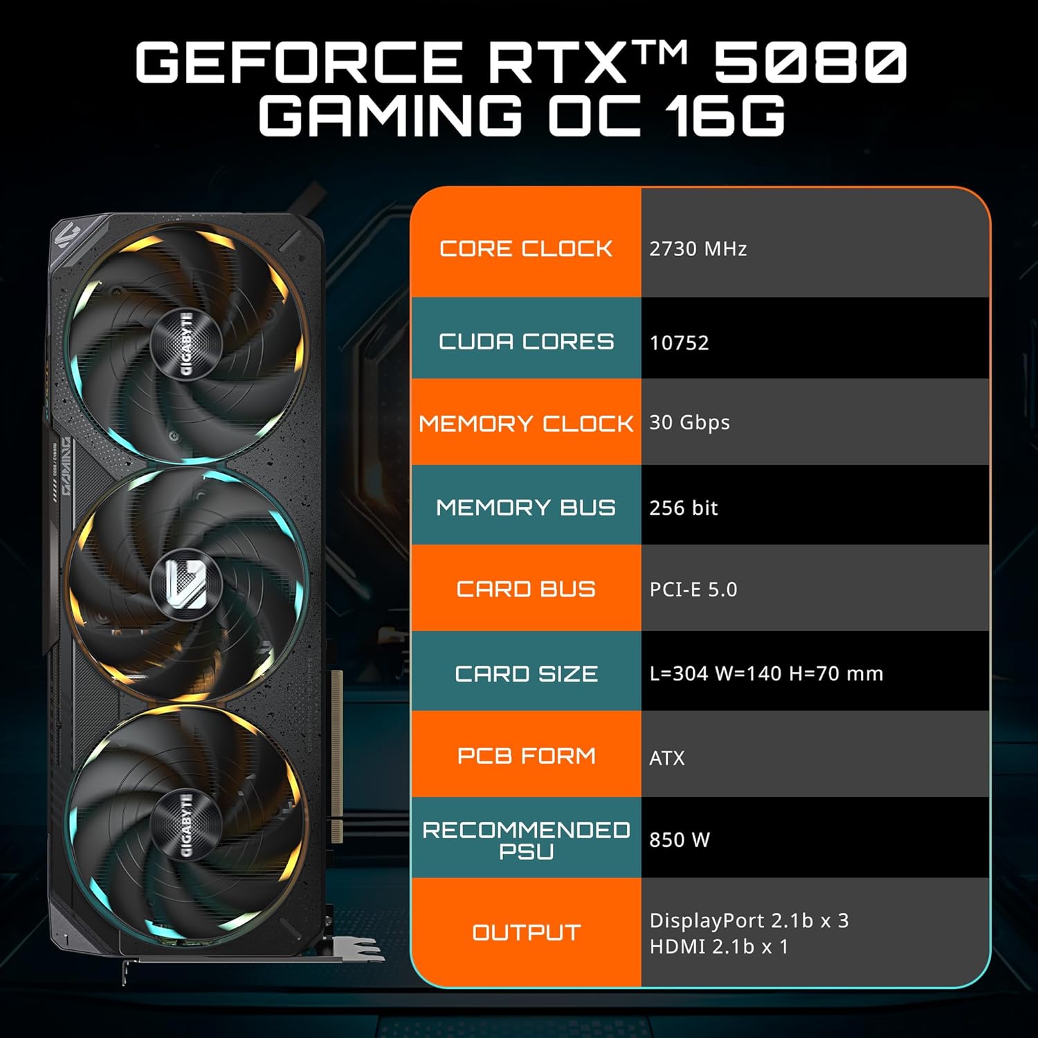 Gigabyte GeForce RTX™ 5080 GAMING OC 16G GDDR7 | Shopee Malaysia