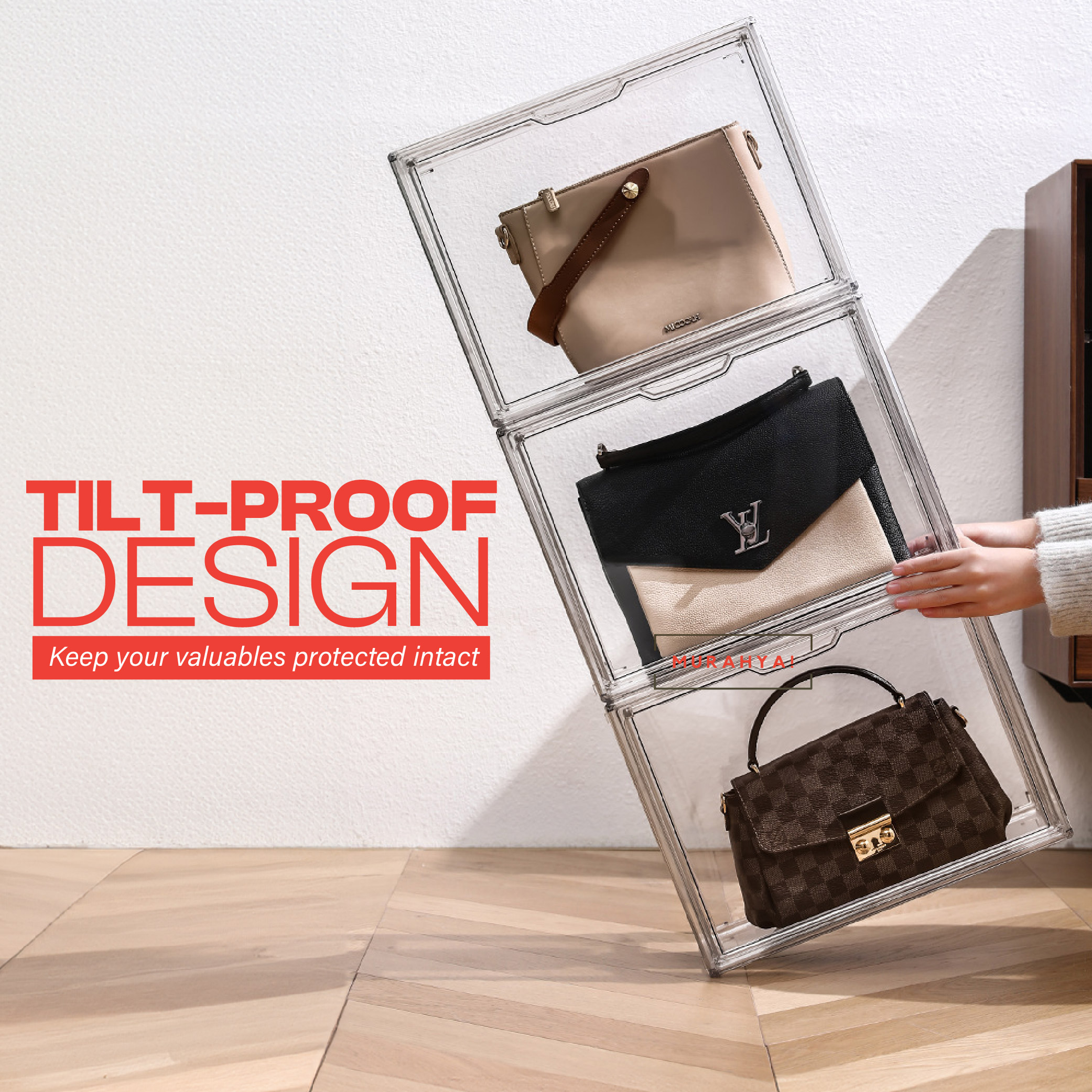 Transparent Storage Box Almari Display Cabinet Acrylic Box Magnetic Box ...